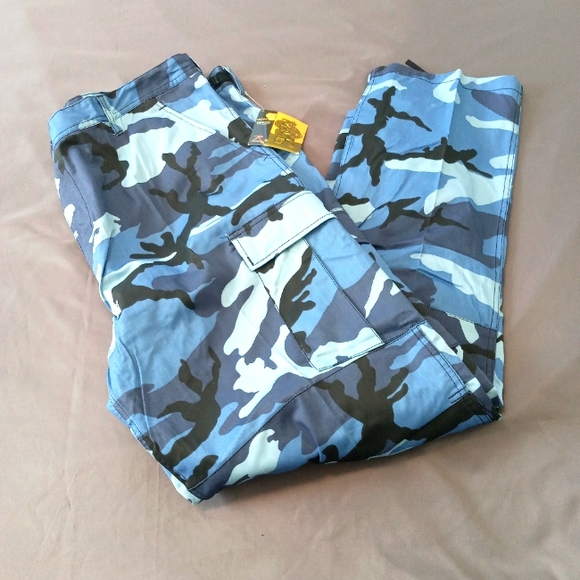 Rothco | Pants | Vintage Rothco Blue Camo Casual Sky Blue Military Bdu ...